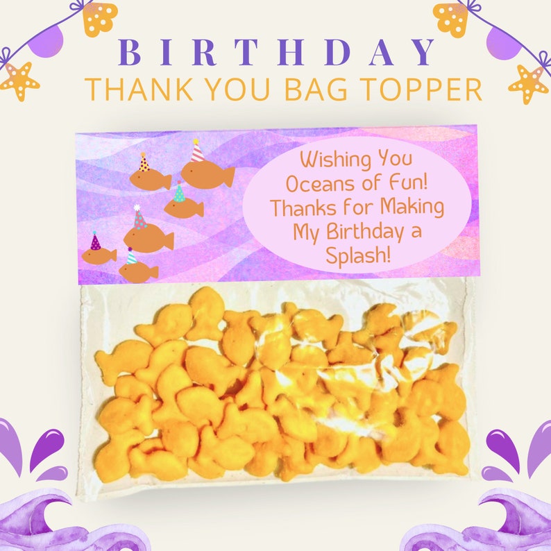 Oceans of Fun Birthday Party Topper, Thanks for Making My Birthday a ...