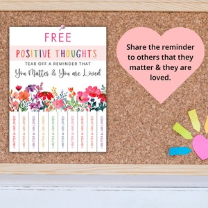 Positive Thoughts Tear off Flyer | I Am Affirmations Cards | Growth ...