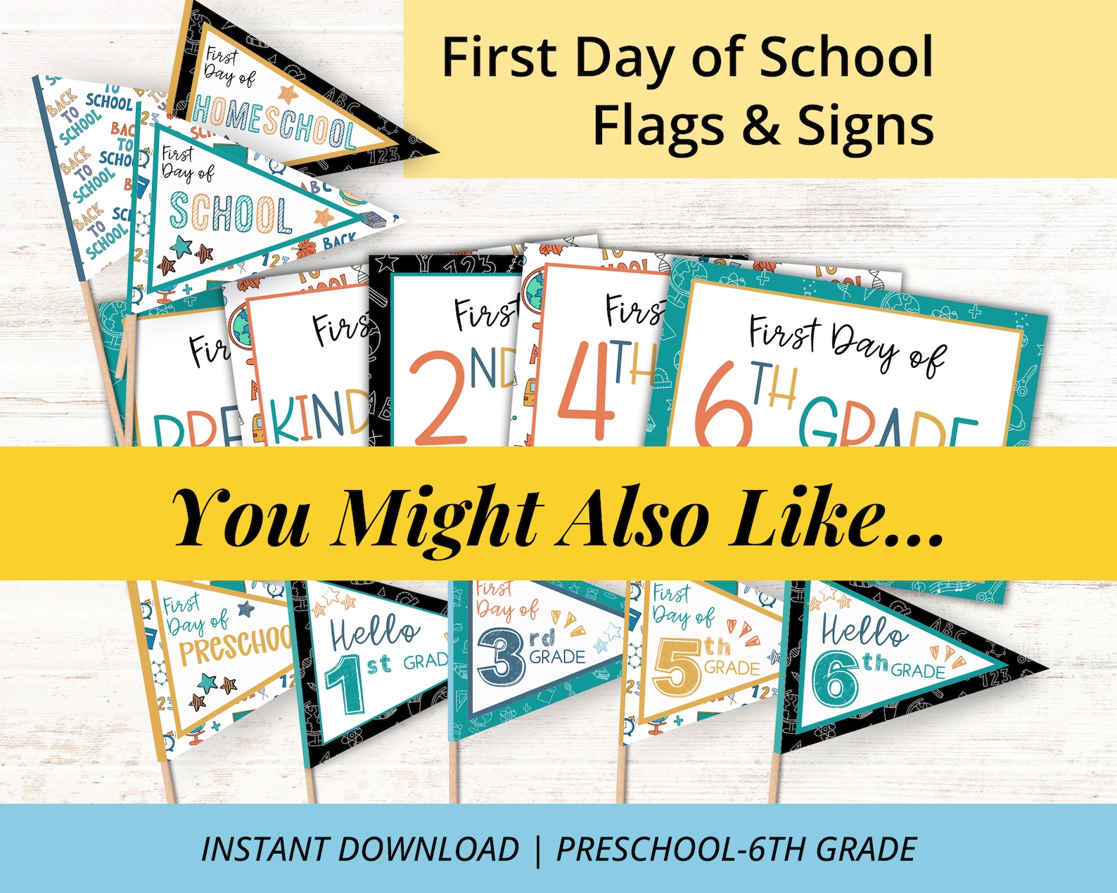 9th Grade Back to School Flags and Signs | 2025 School Year | First Day ...