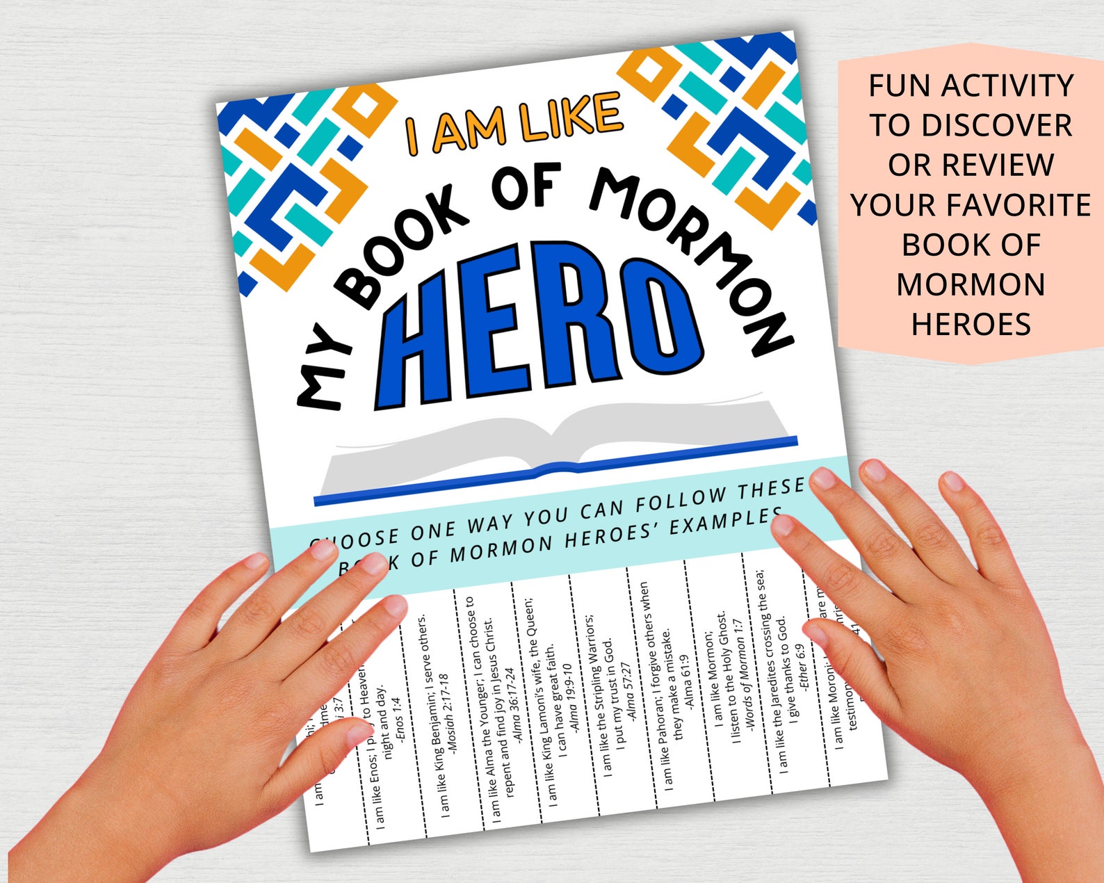 Book of Mormon Scripture Heroes Activity | Fun Tear-off Flyer Activity ...