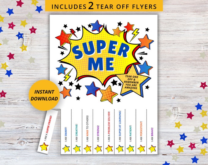 Positive Affirmations for Kids, Tear off Flyer, Tear off Compliments ...