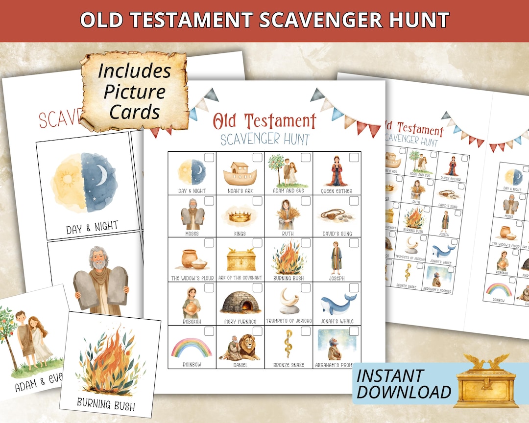 Bible Scavenger Hunt | Old Testament Bible Characters | Printable ...