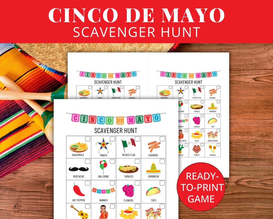 Cinco De Mayo Scavenger Hunt Game | Kids Scavenger Hunt | Instant ...