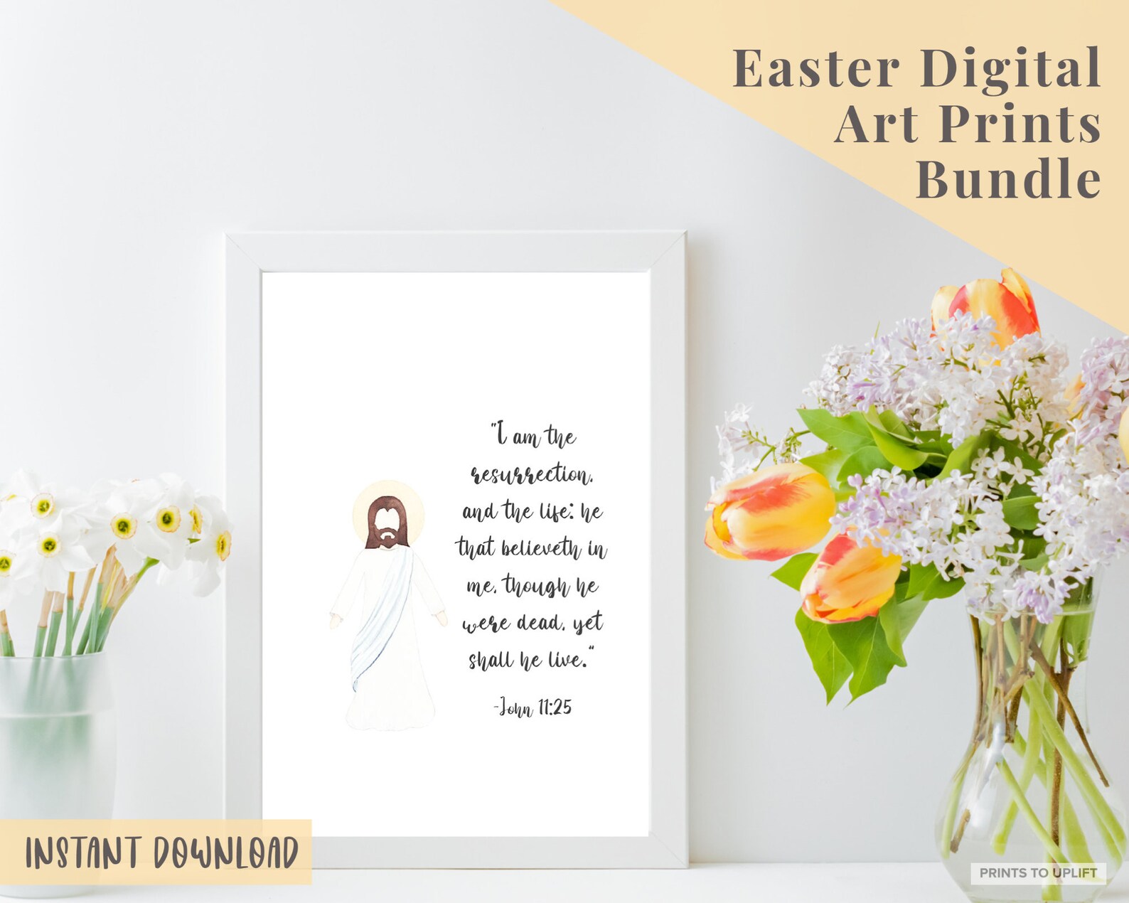 Easter Digital Art Print Bundle Religious Christian Scripture Instant ...