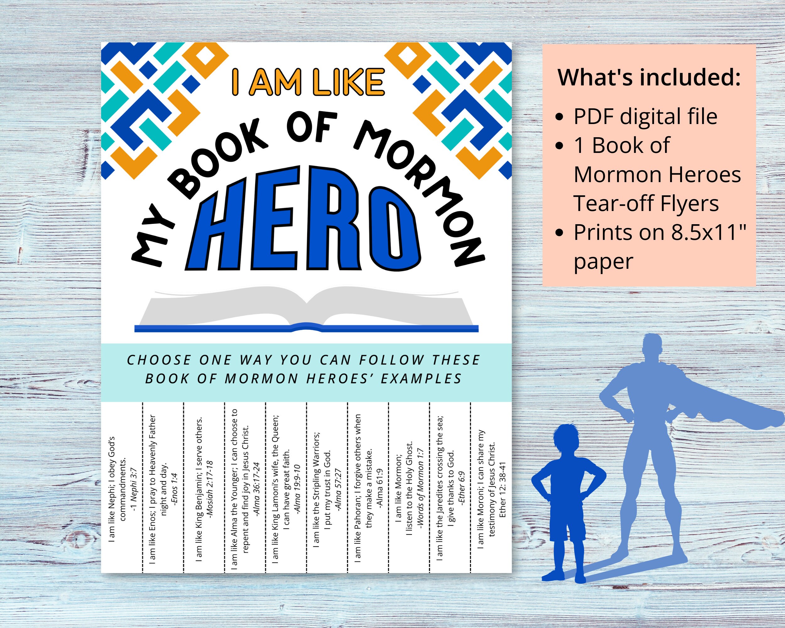 Book of Mormon Scripture Heroes Activity | Fun Tear-off Flyer Activity ...