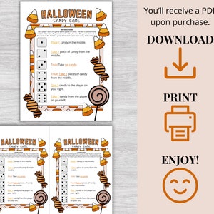 Halloween Candy Game Printable Candy Dice Game Halloween Party, Class ...