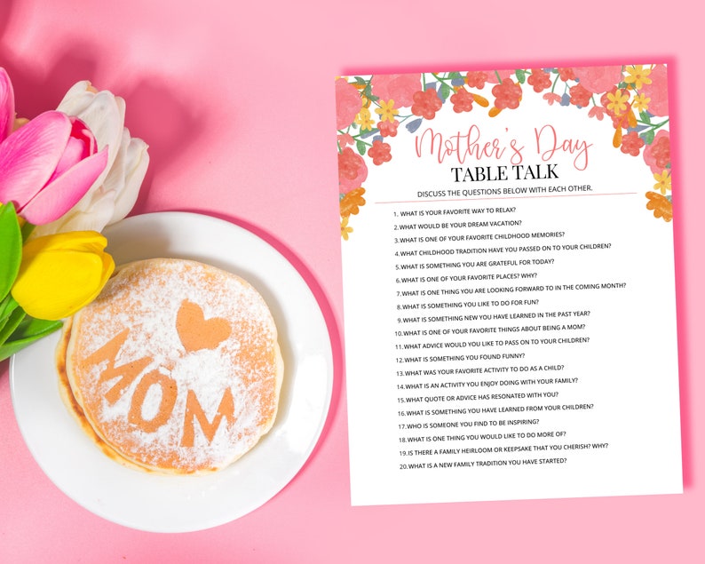 Mother's Day Table Talk | Conversation Starter | Get to Know Mom Mother ...