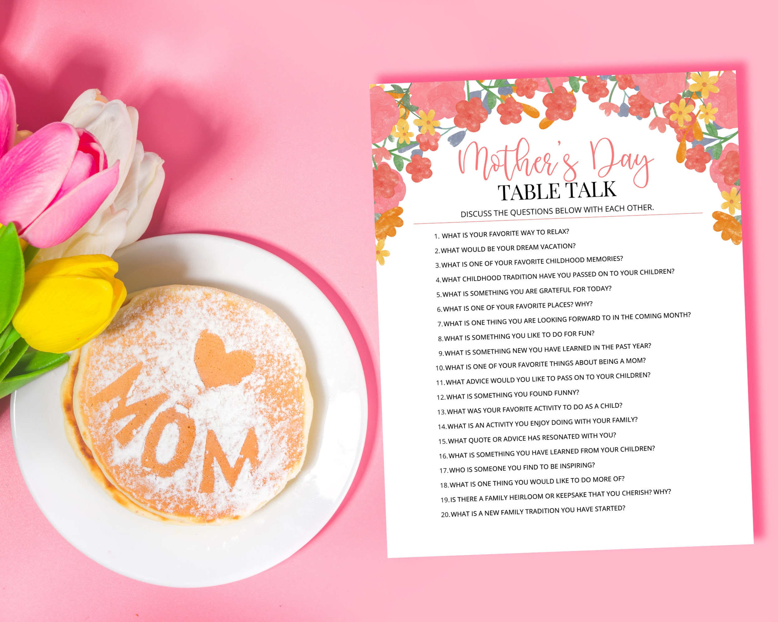 Mother's Day Table Talk | Conversation Starter | Get to Know Mom Mother ...