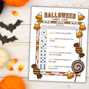 Halloween Candy Game Printable Candy Dice Game Halloween Party, Class ...