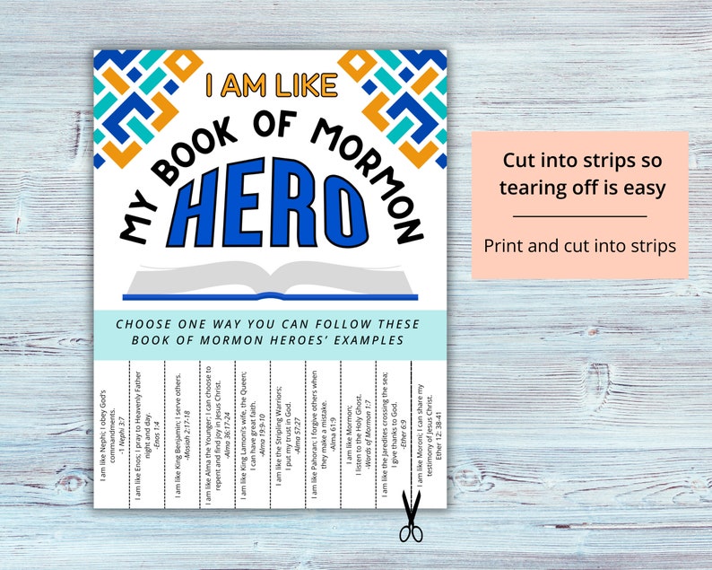 Book of Mormon Scripture Heroes Activity | Fun Tear-off Flyer Activity ...