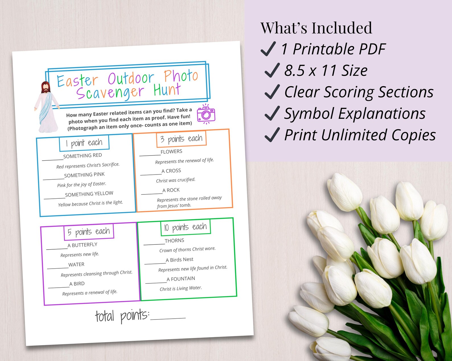 Christian Easter Photo Scavenger Hunt Printable, Religious Outdoor ...
