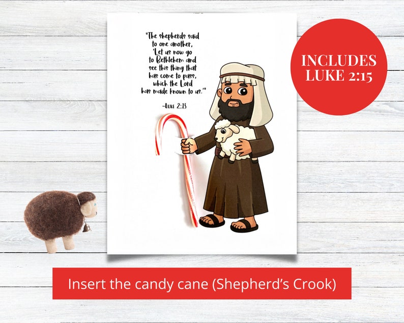 Christmas Shepherd Candy Cane Holder | Luke 2 Christmas Story Handout ...