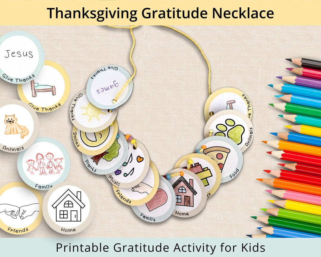 Gratitude Necklace Craft for Kids | Fun Thanksgiving Activity for Kids ...