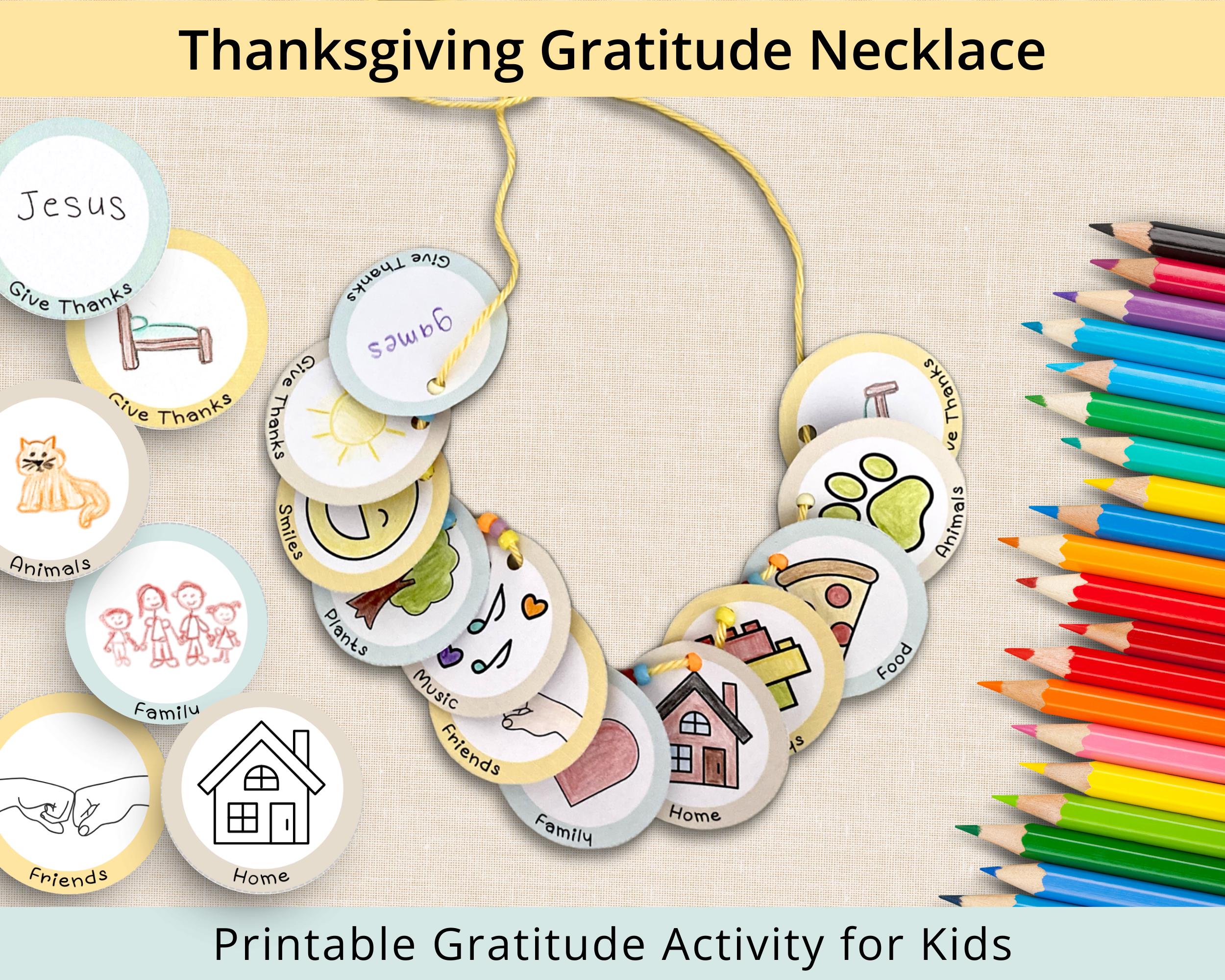 Gratitude Necklace Craft for Kids | Fun Thanksgiving Activity for Kids ...