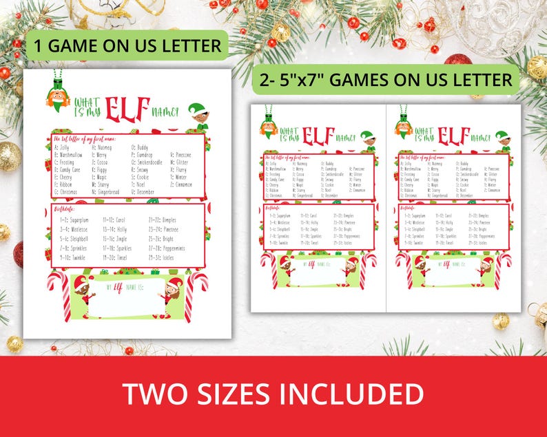 What's Your Elf Name | Christmas Elf Name Game | Elf Name Tags ...