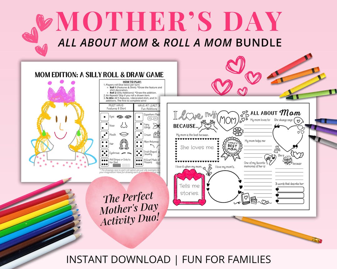 Mother's Day Activity Pack| All About My Mom & Roll a Mom, A Silly Roll ...