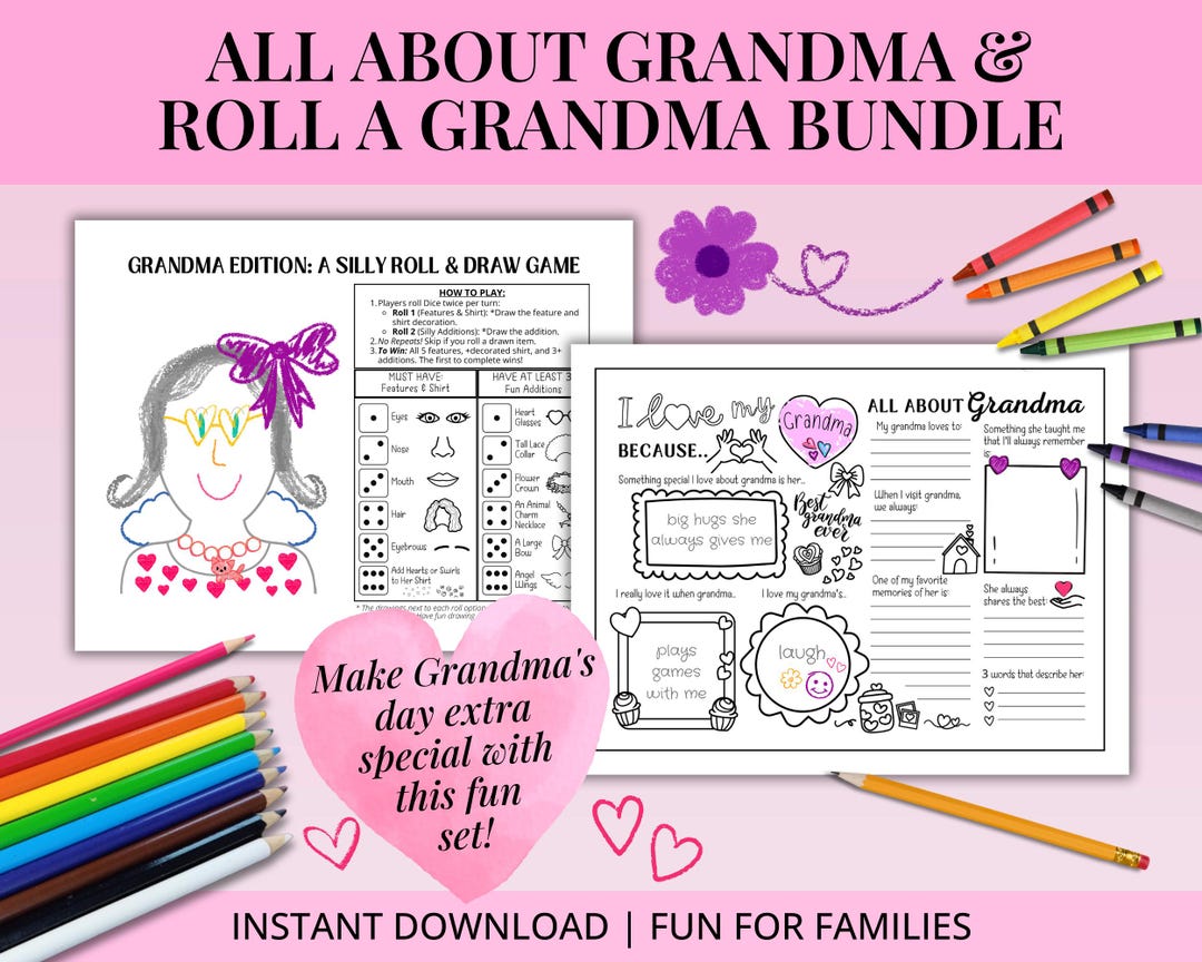 All About My Grandma & Roll a Grandma, A Silly Roll and Draw Game ...