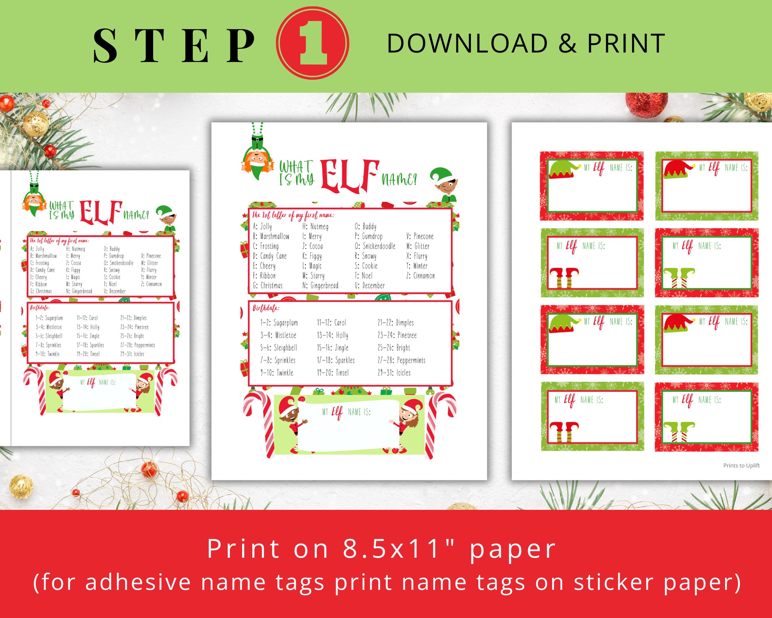 What's Your Elf Name | Christmas Elf Name Game | Elf Name Tags ...