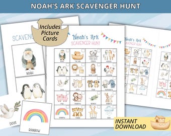 Noah's Ark Scavenger Hunt | Printable Bible Scavenger Hunt | Bible Game ...