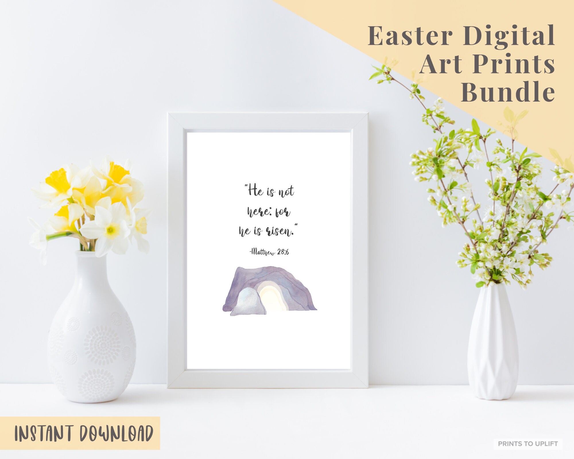 Easter Digital Art Print Bundle Religious Christian Scripture Instant ...