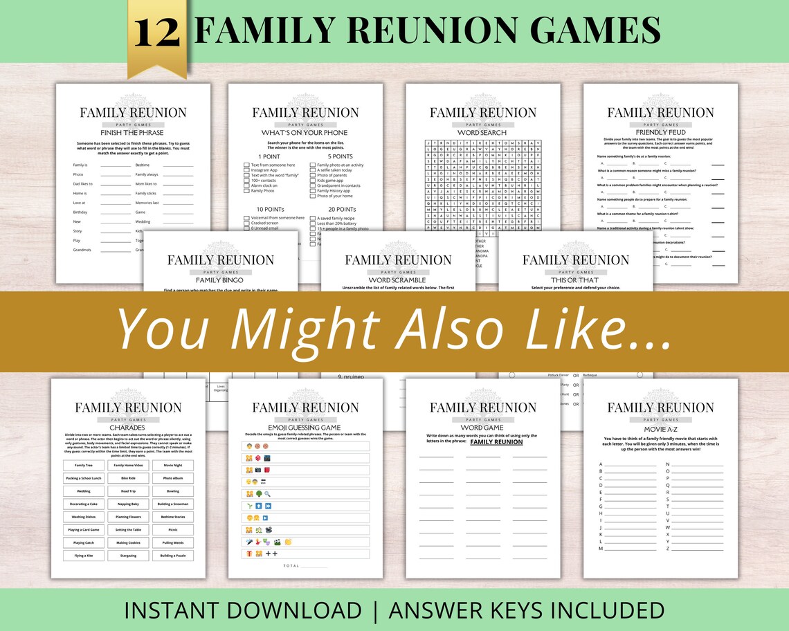 Family Reunion Awards, Printable Award Certificates to Use at Family ...