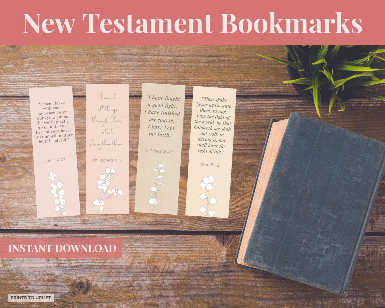 New Testament Bookmarks Instant Download Set of Twelve Front and Back ...
