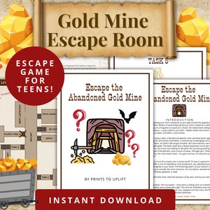 Escape Room for Teens and Tweens | Escape the Gold Mine Game ...
