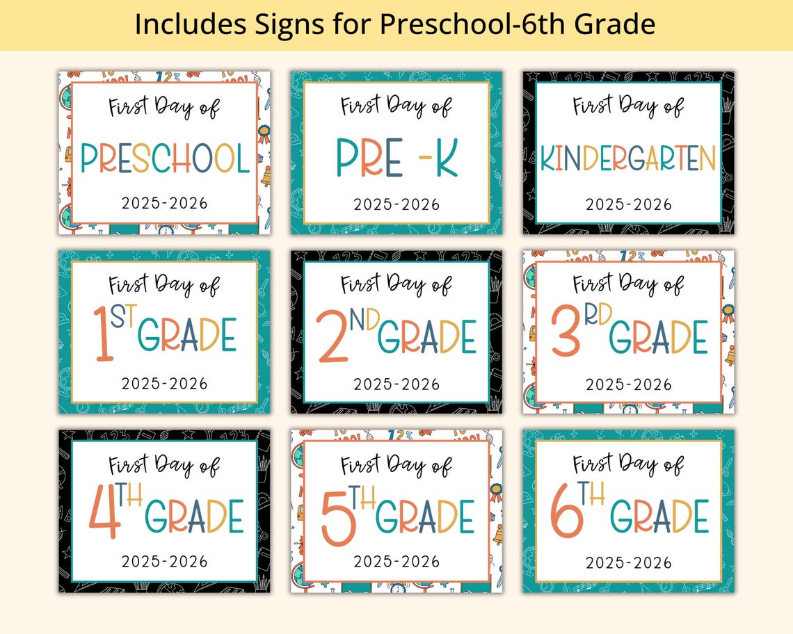 Back to School Flags and Sign Bundle | Preschool Through 6th Grade ...