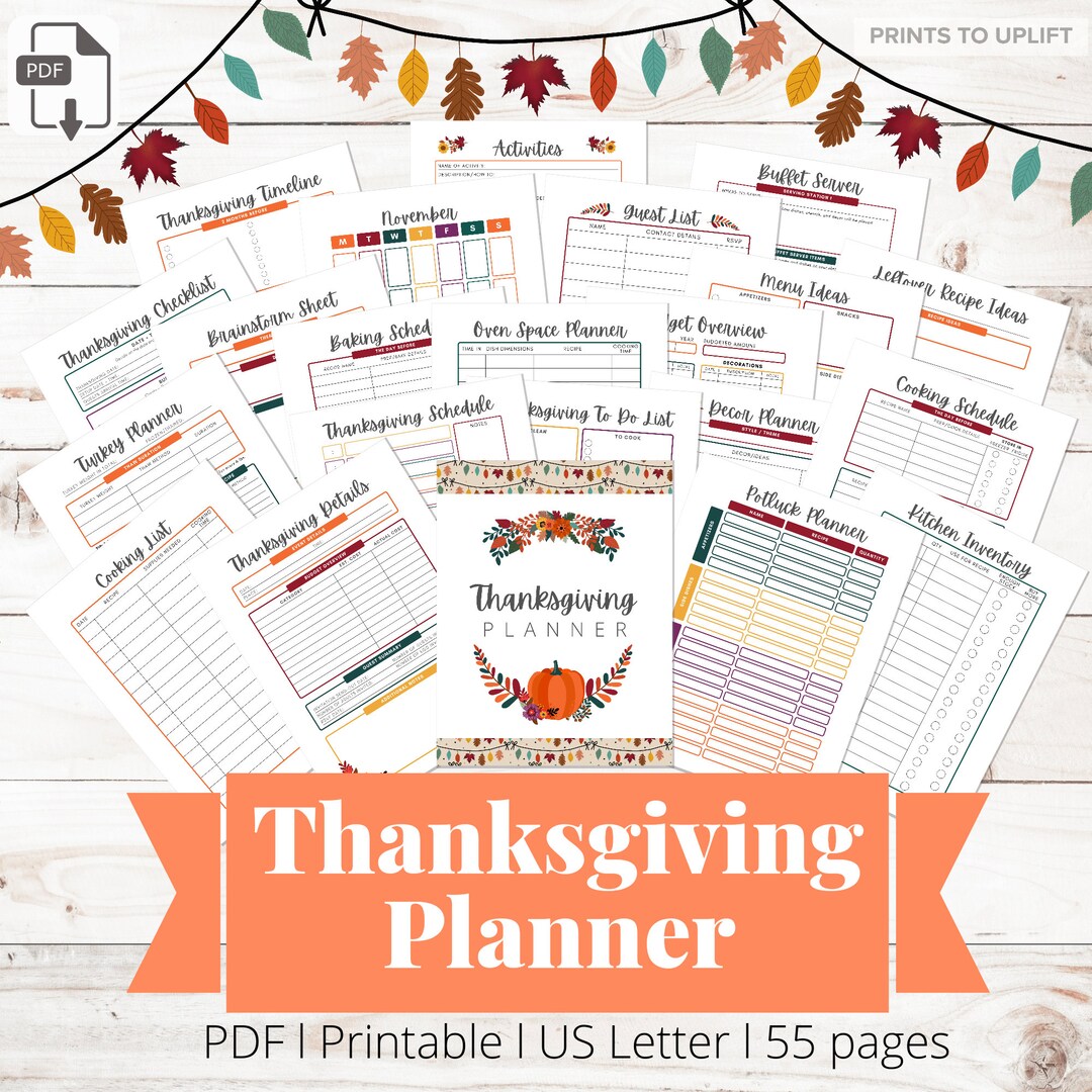 Thanksgiving Planner for Hosting Thanksgiving, Menu Planning, Oven ...
