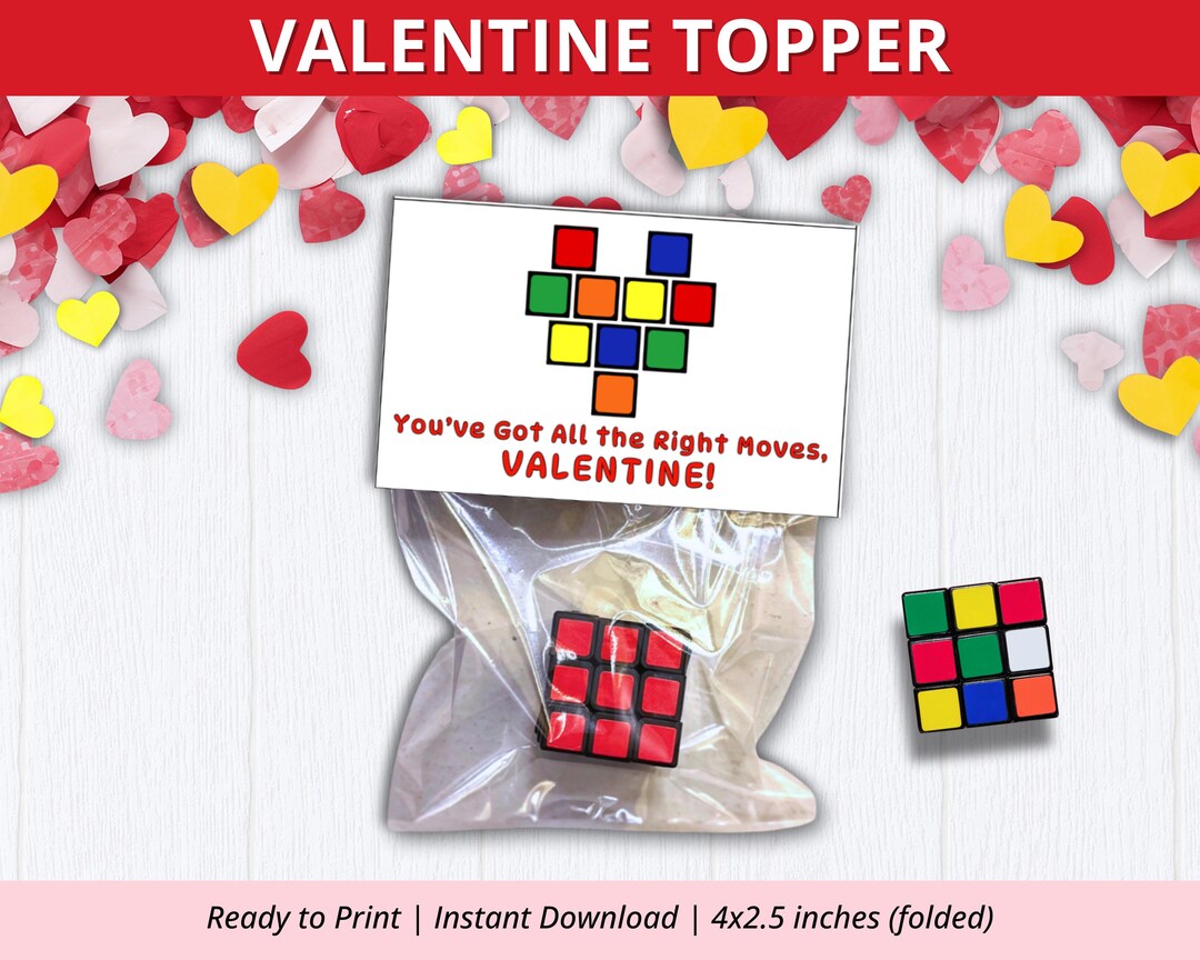 Puzzle Cube Valentine Cards Printable | STEM Classroom Valentines | Non ...