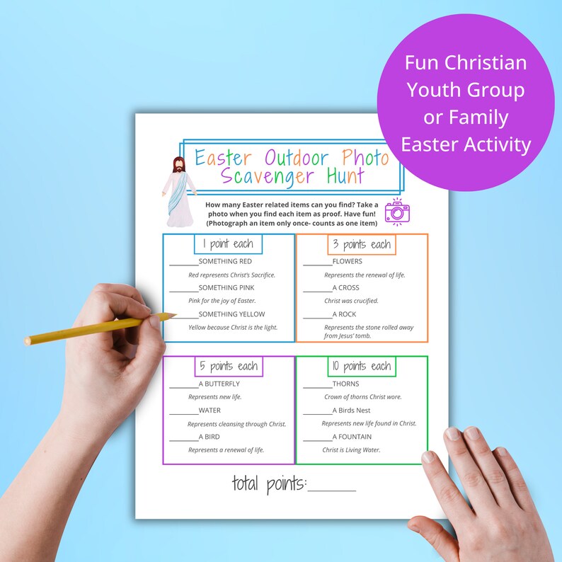 Christian Easter Photo Scavenger Hunt, Instant Download, Teens, Adults ...