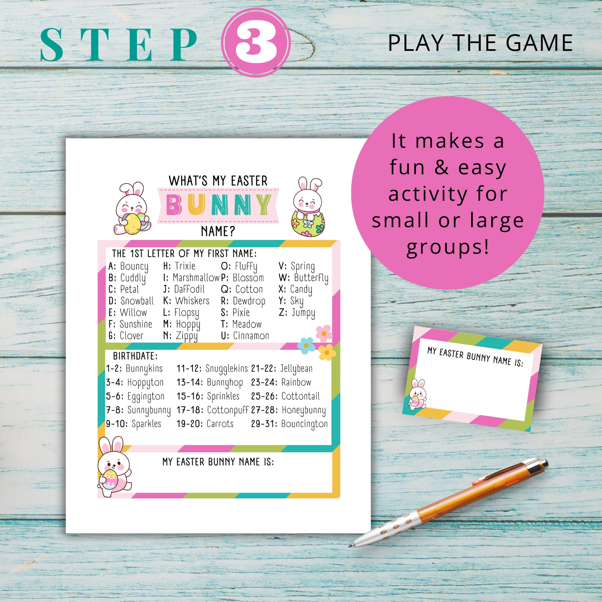 What's My Easter Bunny Name? Printable Easter Activity That's Fun and ...