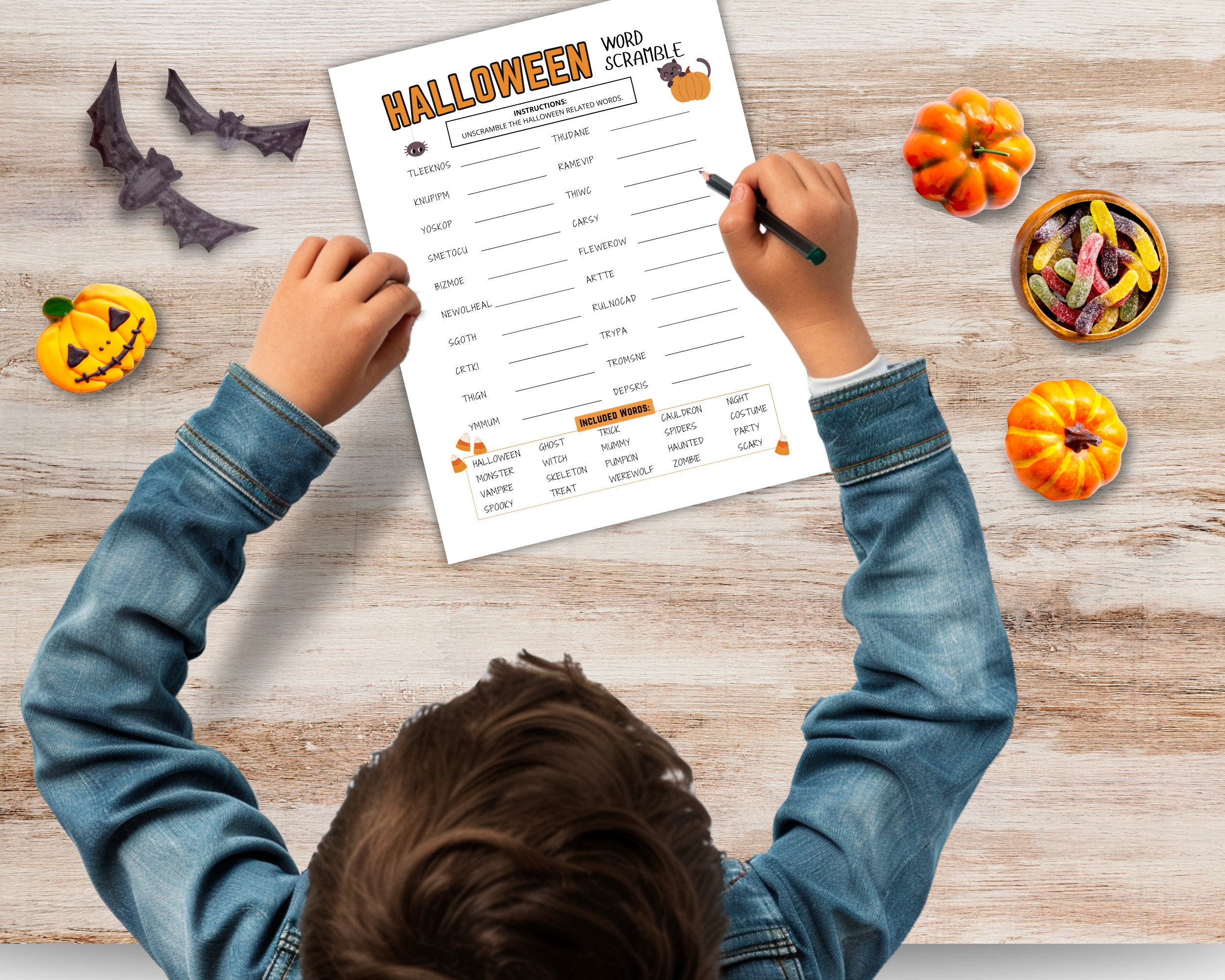 Halloween Word Scramble | Answer Key Included | Printable Halloween ...