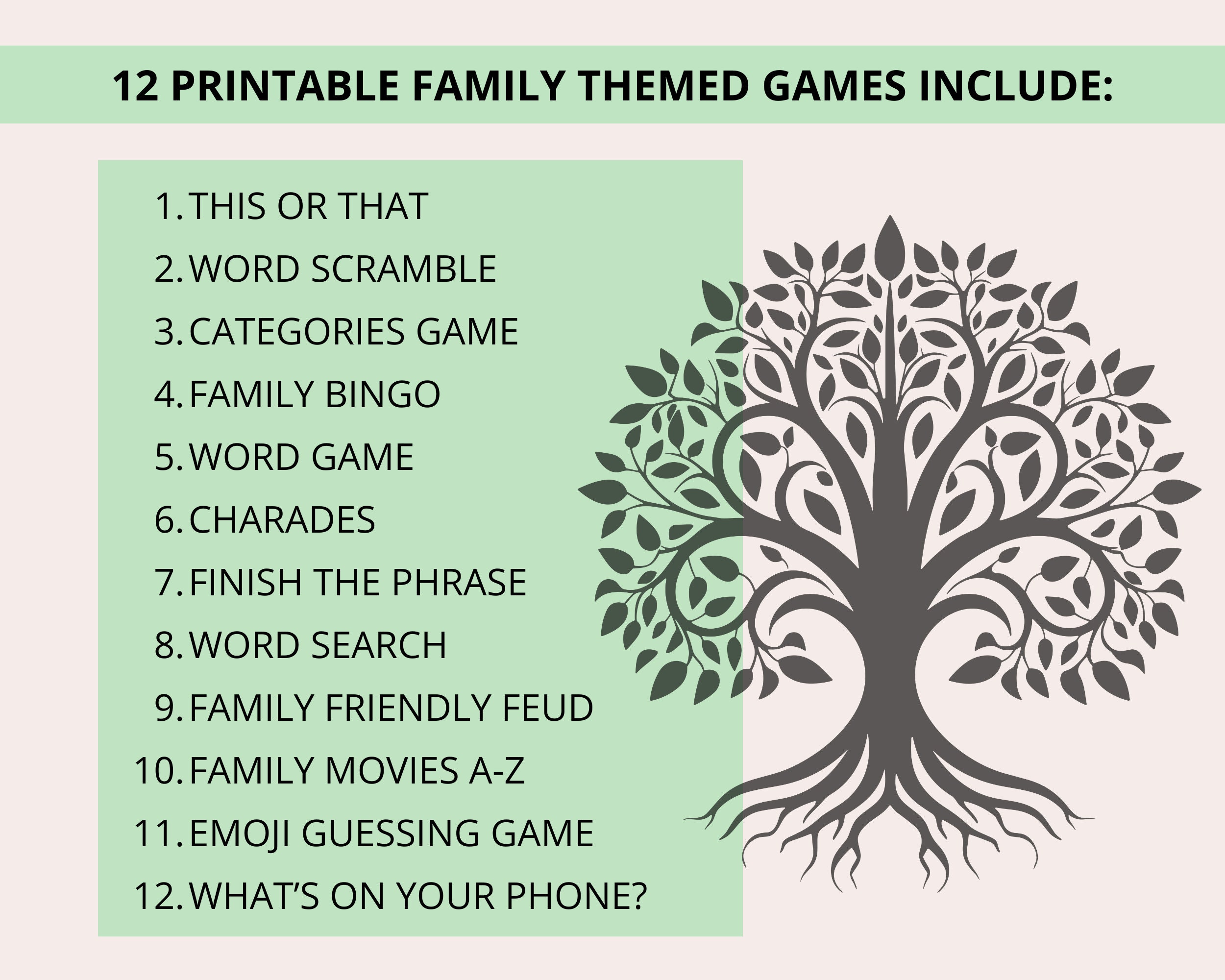 Family Reunion Games Bundle Instant Download Family Gathering ...