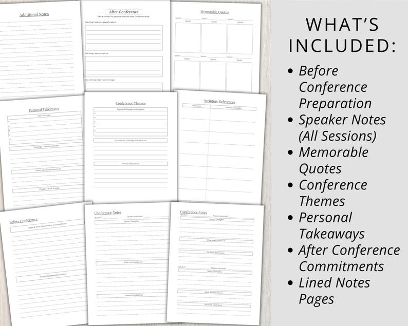 LDS General Conference Notes Printable | Adult Conference Notebook ...
