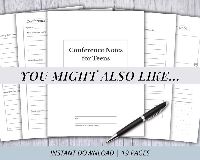 LDS General Conference Notes Printable | Adult Conference Notebook ...
