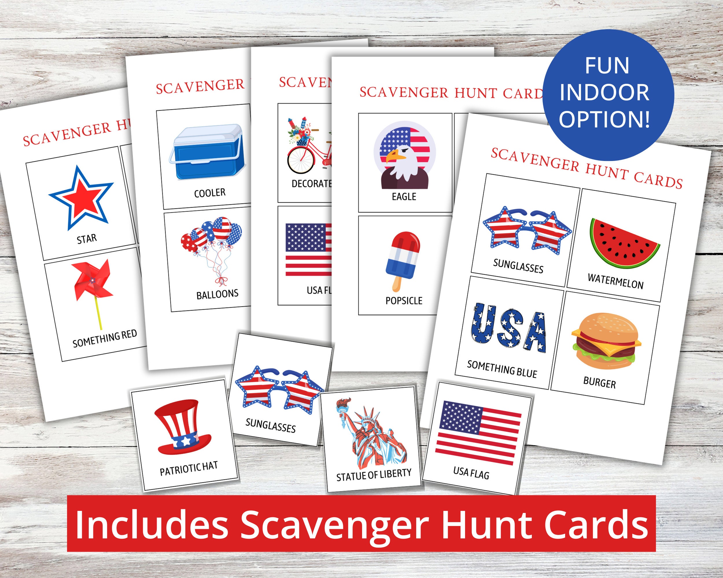 4th of July Scavenger Hunt Game | Independence Day Activity for Kids ...