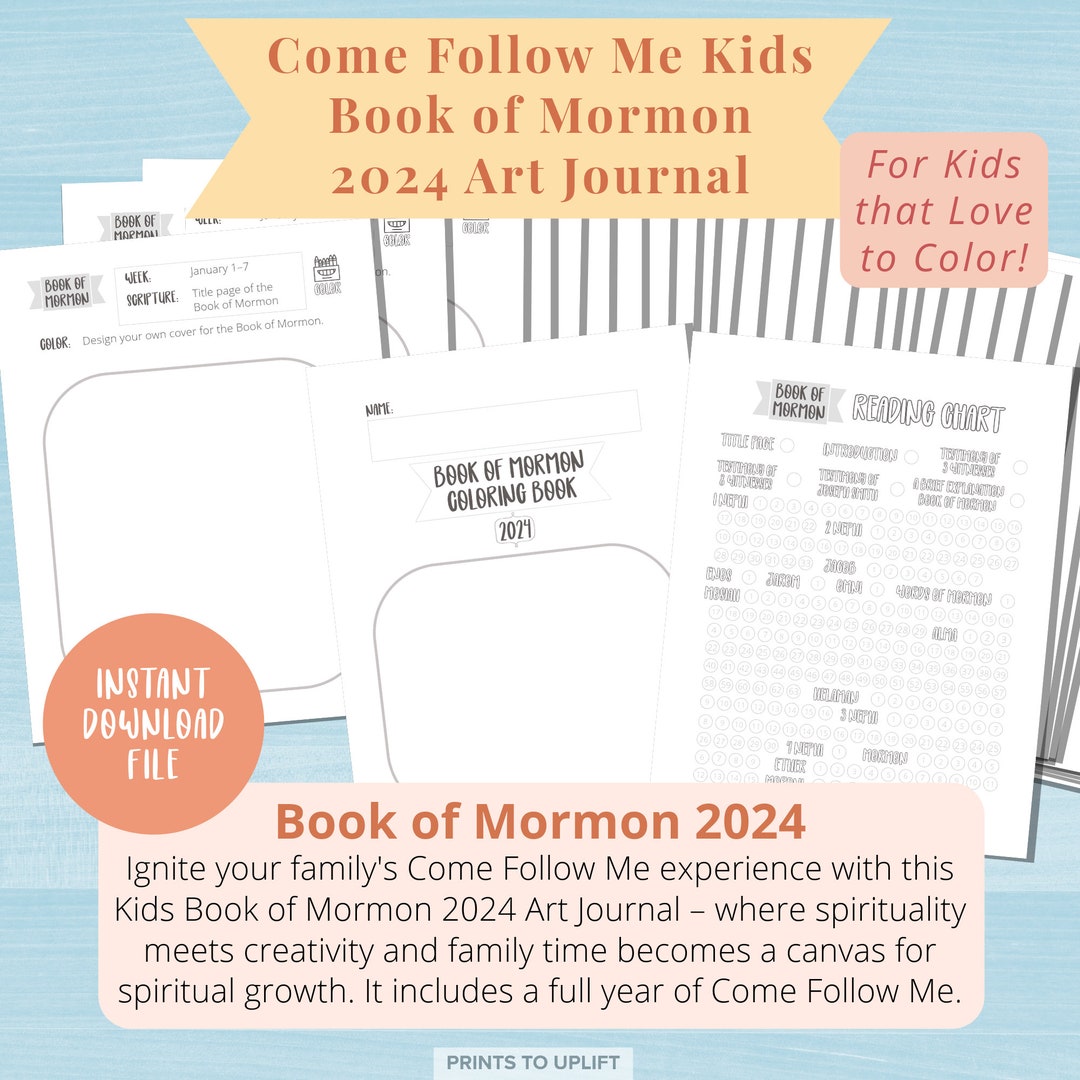 Come Follow Me Kids Book of Mormon Art Journal 2024, Printable ...