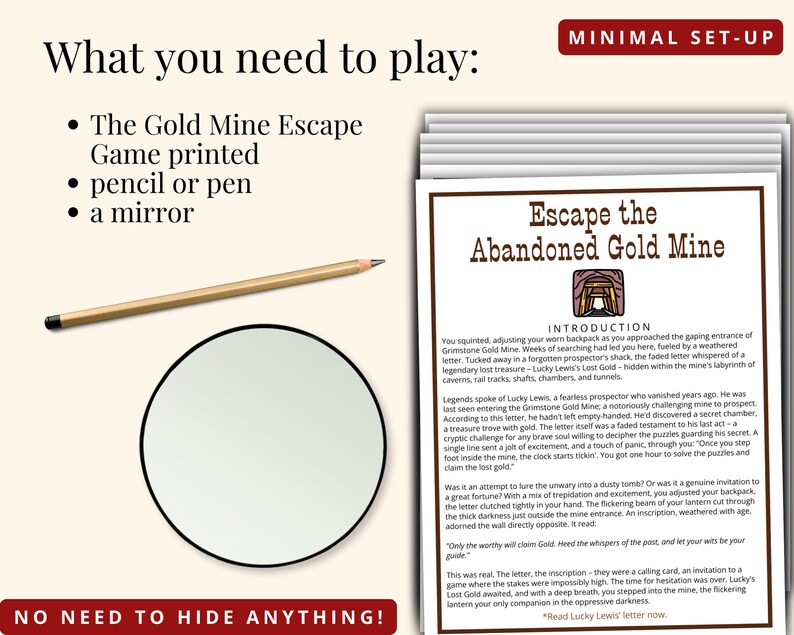 Escape Room for Teens and Tweens | Escape the Gold Mine Game ...