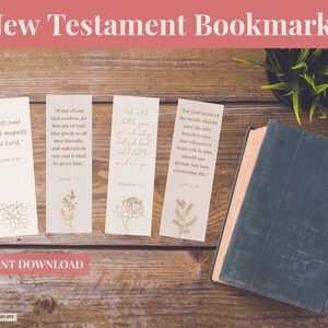 New Testament Bookmarks Instant Download Set of Twelve Front and Back ...