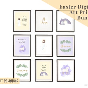 Easter Digital Art Print Bundle Religious Christian Scripture Instant ...