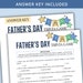 Father's Day Trivia Game | Dad's Day Printable | Quiz for Adults and ...