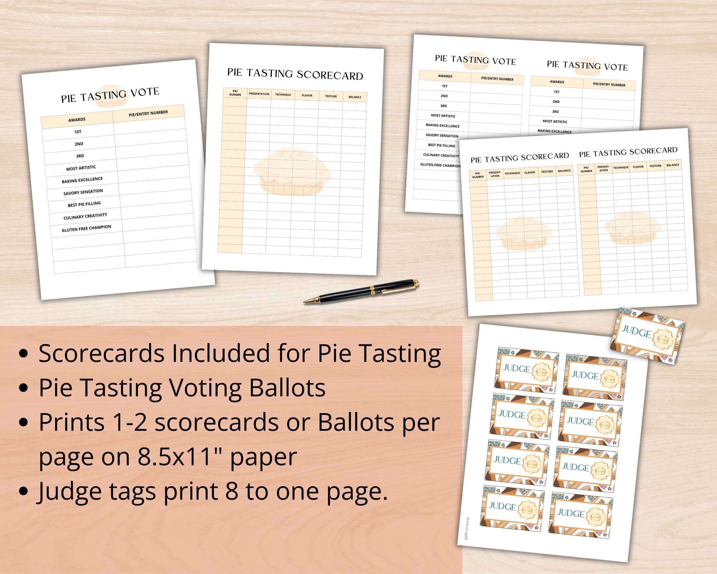 Pie Contest Bundle | Pie Baking Award Certificates | Pie Bake-off | Pie ...