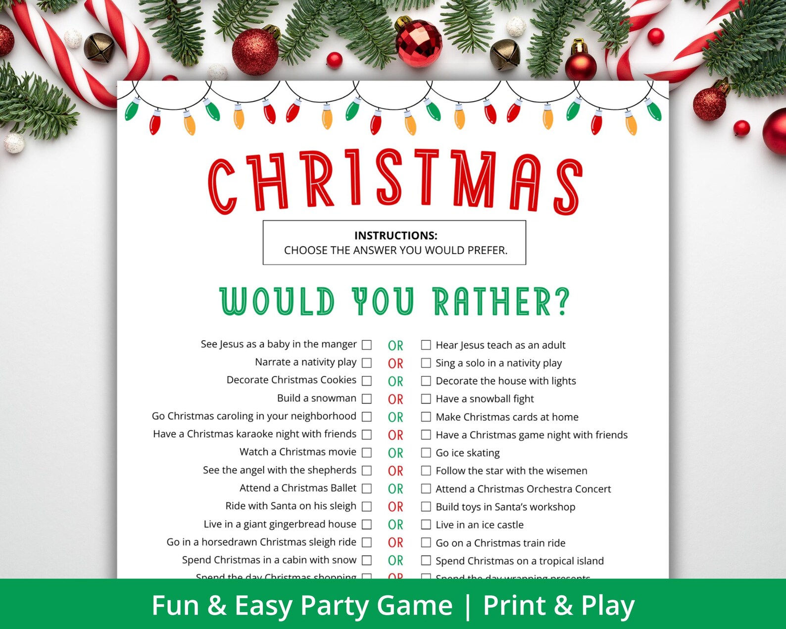 Christmas Would You Rather Game | Christmas Trivia | Christmas ...