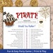 Pirate Would You Rather Printable Game | Party Icebreaker | Pirate ...