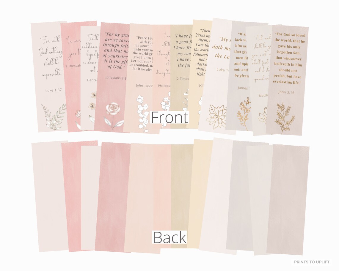 New Testament Bookmarks Instant Download Set of Twelve Front and Back ...
