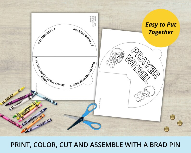 Prayer Steps Coloring Wheel Activity | Teaching Prayer LDS | Printable ...