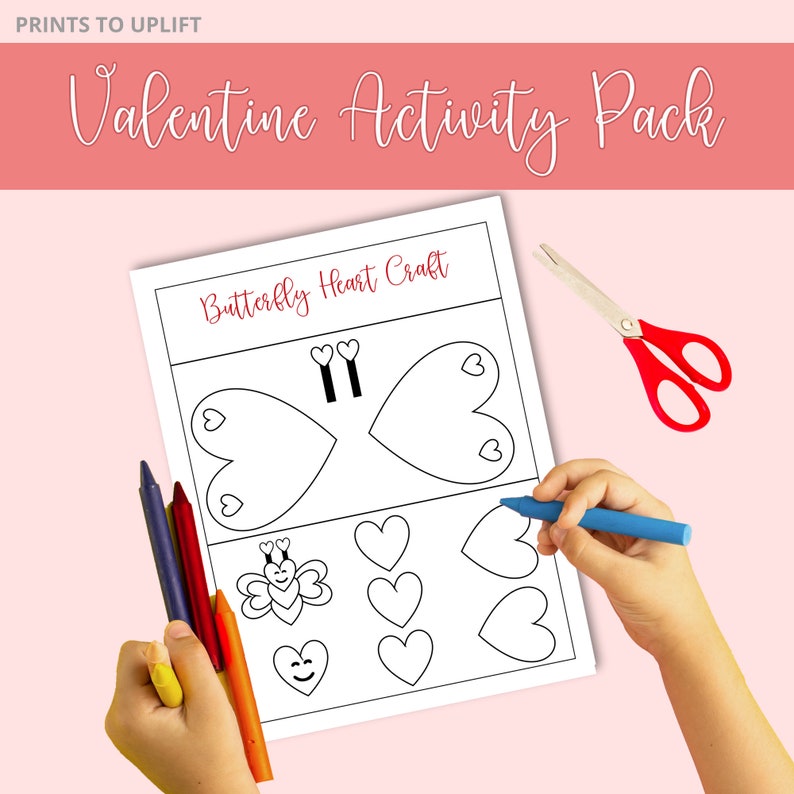 Kids Valentine Activity Pack, 14 Pages Including Coloring Pages, Maze ...