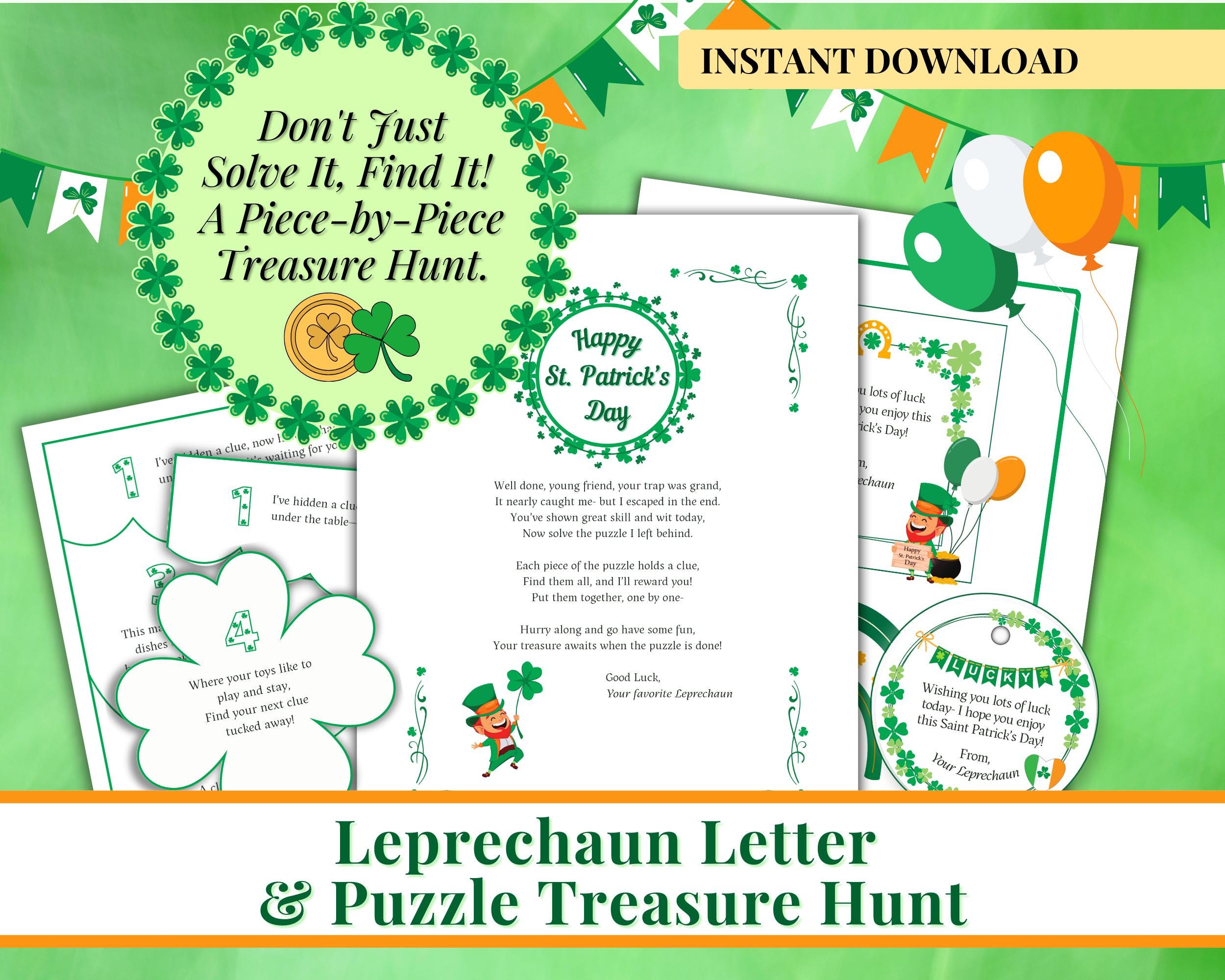 Leprechaun Letter | Treasure Hunt Clues From a Leprechaun | Printable ...