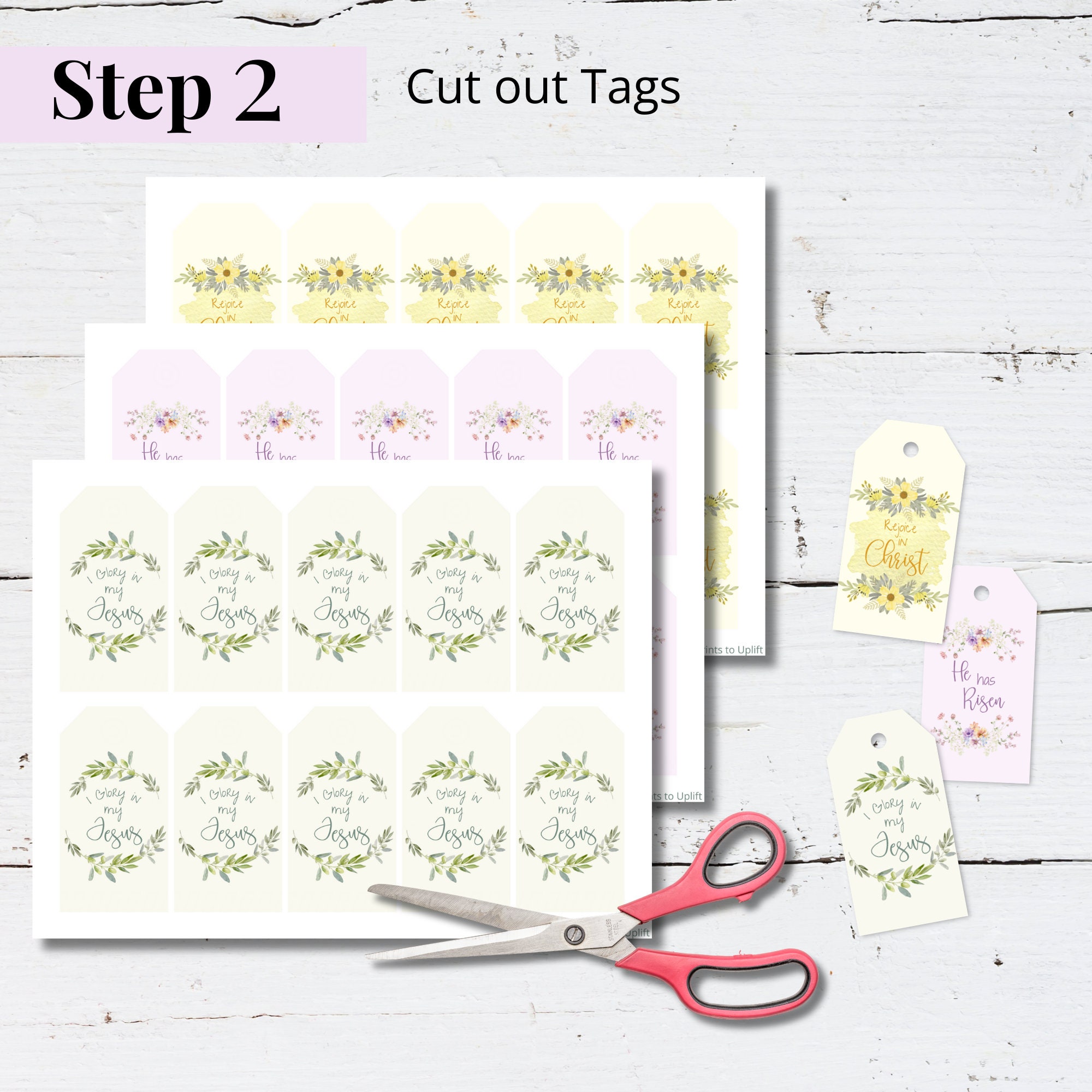 Christ Centered Easter Tags, Printable Tag, He Has Risen, Rejoice in ...